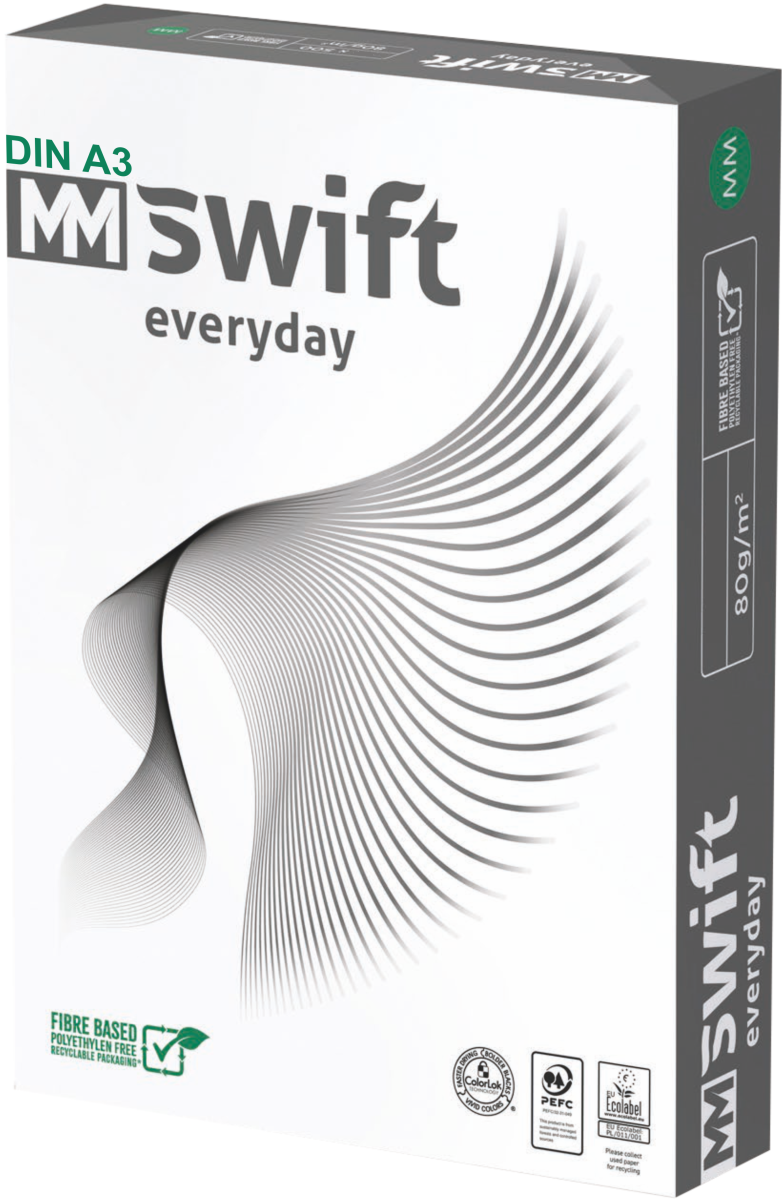 MM Swift EVERYDAY Kopierpapier PEFC, 80 g/m², DIN A3 - Palette = 50.000 ...